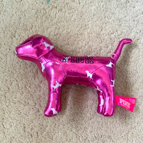 PINK Victoria's Secret | Other | Metallic Victoria Secret Dog Plush ...
